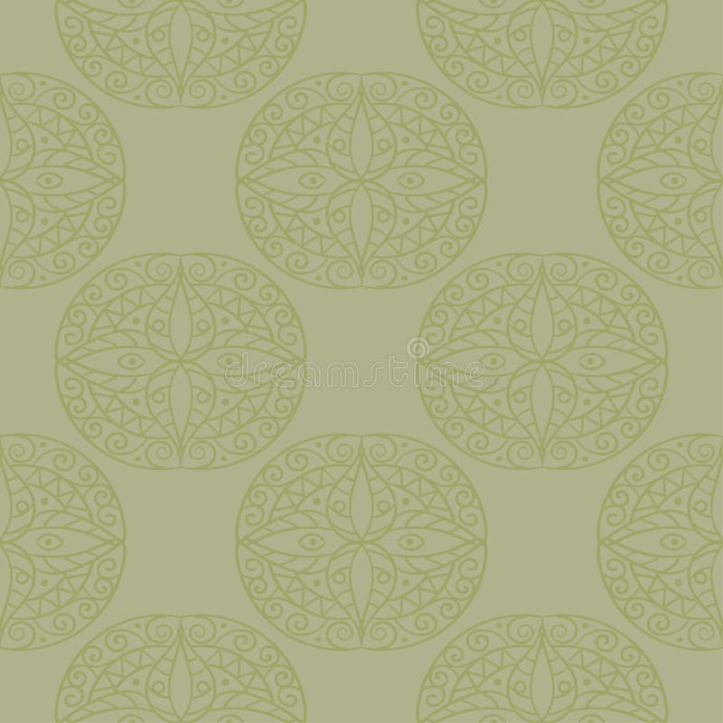 Olive Green Geometric Ornament. Seamless Pattern Stock Vector ...