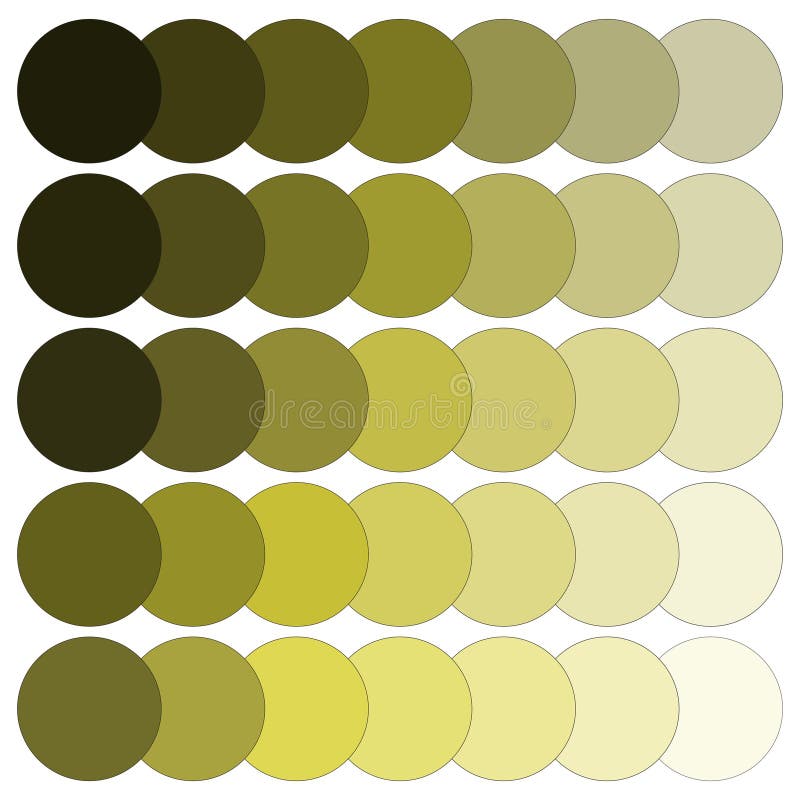 Olive Green Gradient Circles. Warm Tone Color Scheme. Round Shapes ...