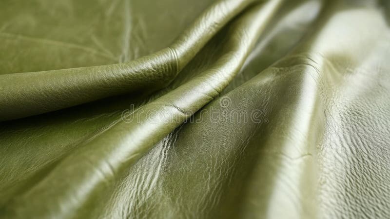 Olive Green Leather Draped Softly Showing Texture Stock Illustration ...