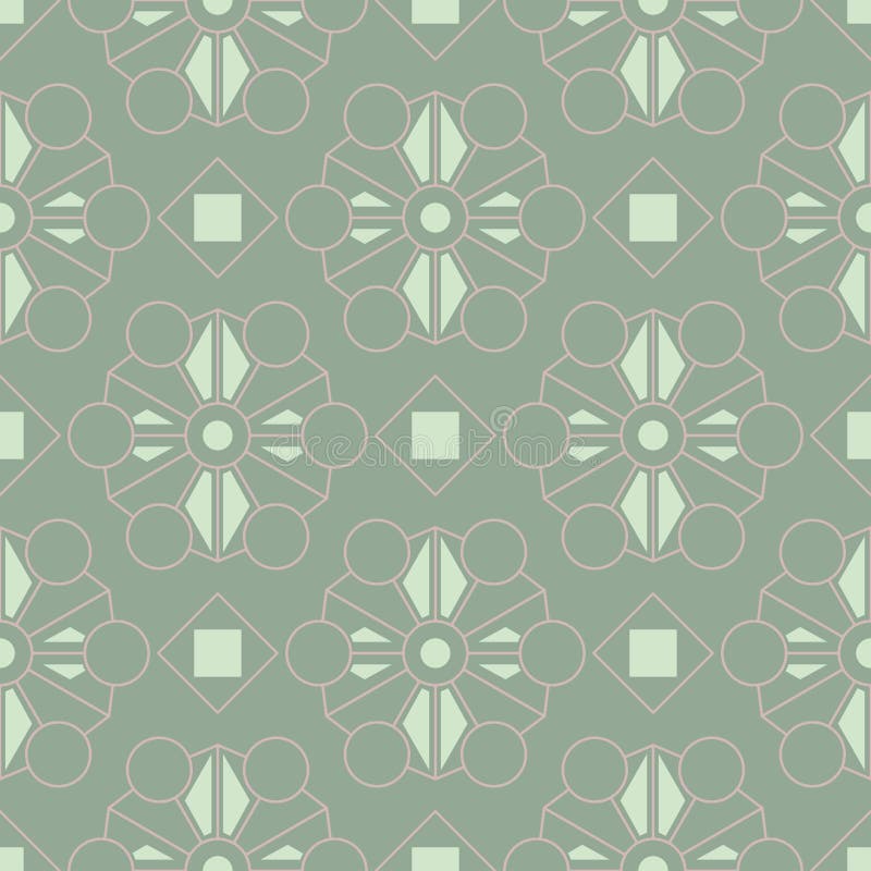 Olive Green Seamless Geometric Pattern Stock Vector - Illustration of ...
