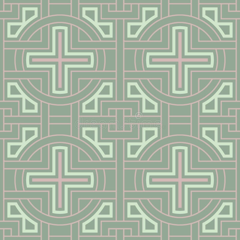 Olive Green Seamless Geometric Pattern Stock Vector - Illustration of ...