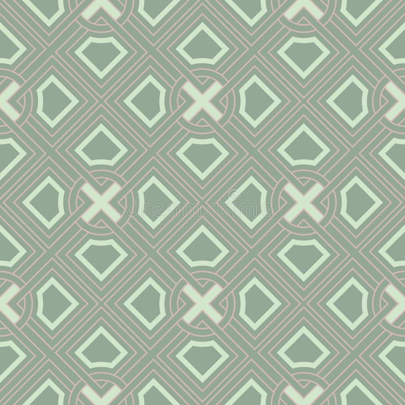 Olive Green Seamless Geometric Pattern Stock Vector - Illustration of ...