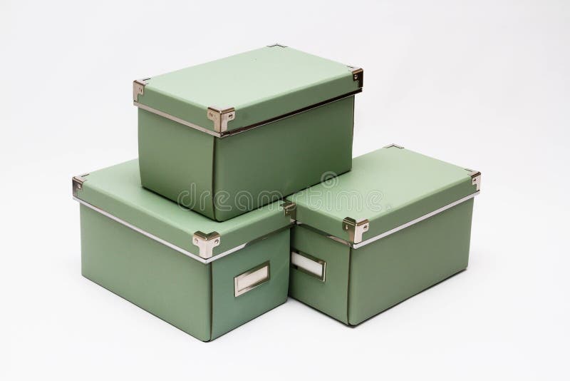 Olive Green Storage Boxes in a Stack Stock Photo - Image of stack, home ...