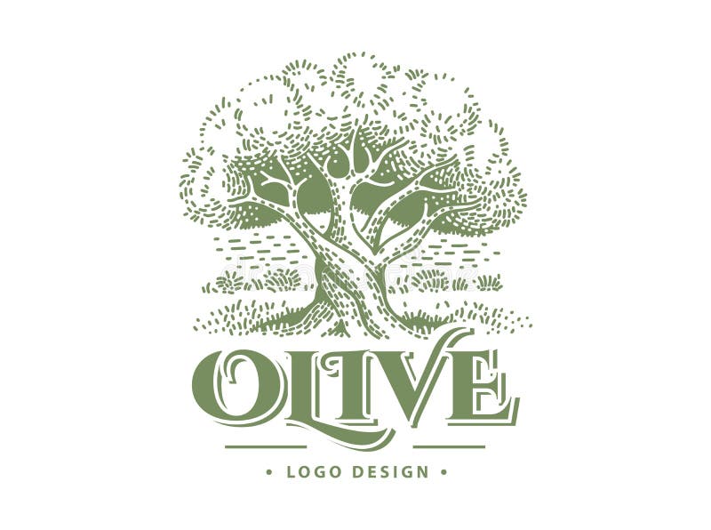 Olive Label, Emblem Design. Olive Tree Llustration Stock Vector ...