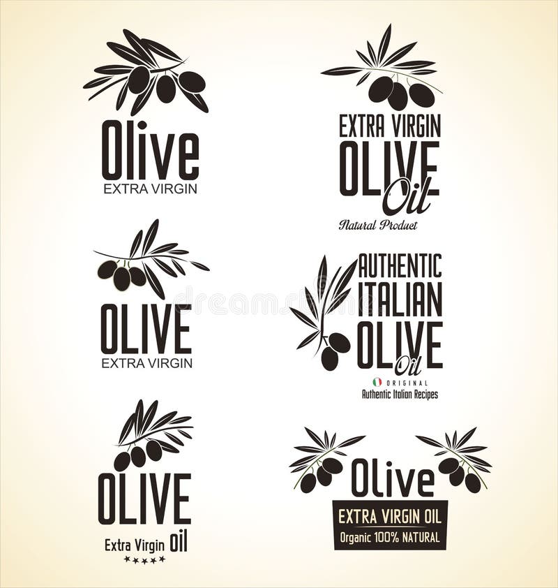 Set of olive oil labels stock vector. Illustration of badge - 73130271