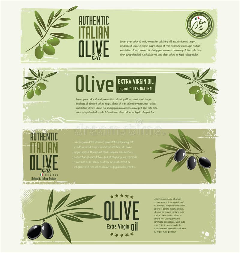 Olive oil labels set stock vector. Illustration of design - 20952801
