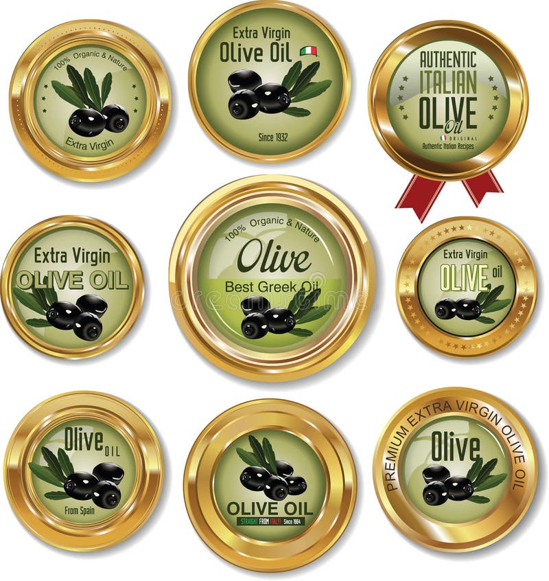 Olive labels collection stock illustration. Illustration of abstract ...