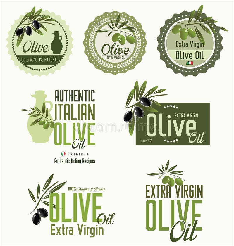 Olive labels collection stock illustration. Illustration of abstract ...
