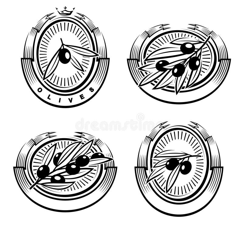 Olive Labels and Icon Set. Collection Icon Olive Stock Vector ...
