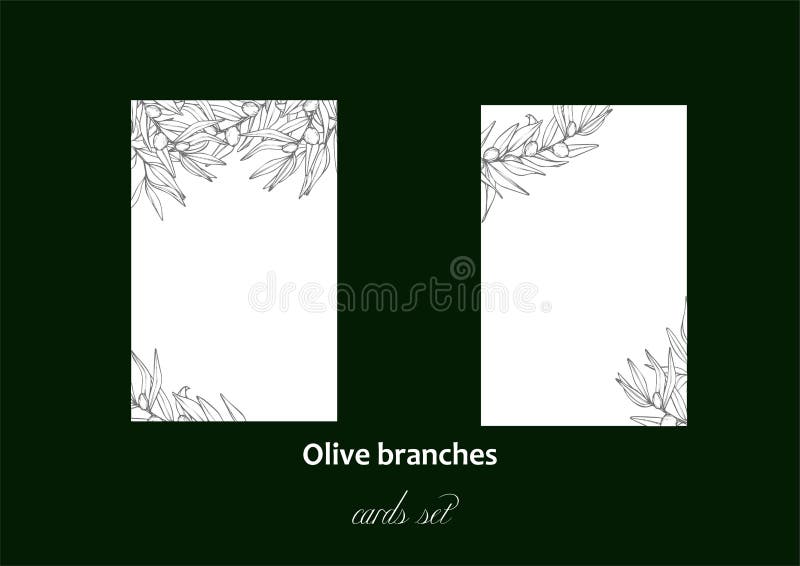 Olive, Laurel Branches Watercolor Hand Drawn Raster Frame Template ...