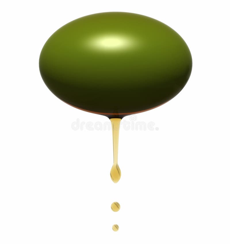 Olive Oil Dripping into a Small Bowl. Stock Vector - Illustration of ...