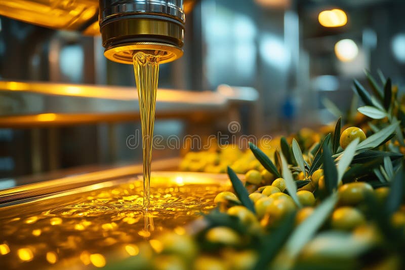Olive Oil Extraction Process in a Modern Facility during Daylight Stock ...