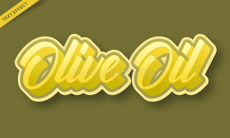Olive Oil Fresh Text Effect Design Stock Vector - Illustration of ...