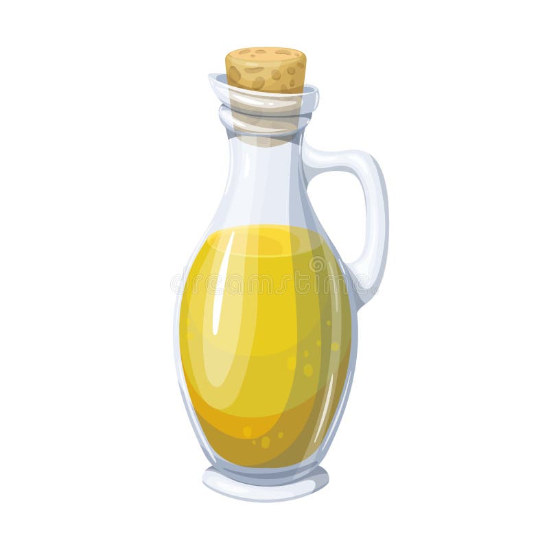 Olive Oil Glass Jug Pitcher Jar Bottle Stock Vector - Illustration of ...