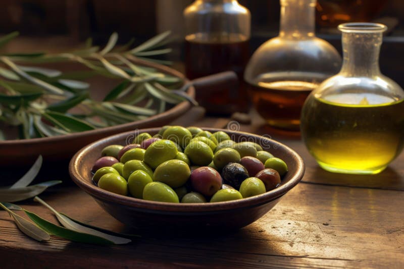 Olive Oil Production and Extraction Process. Olive Harvest Stock ...