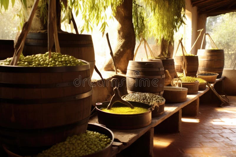 Olive Oil Production Process from Harvest To Bottling Stock ...