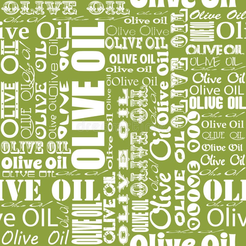 Olive Oil Seamless Pattern. Stock Illustration - Illustration of ...