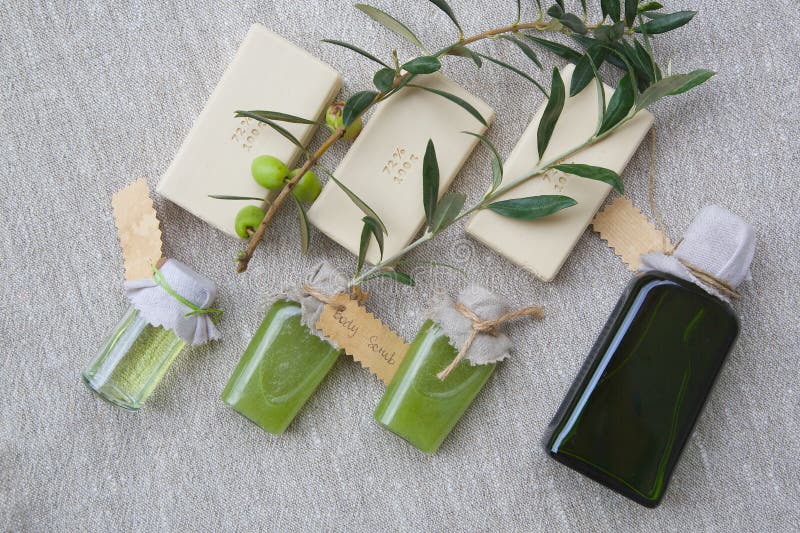 Olive oil spa products stock image. Image of antioxidant - 58628873