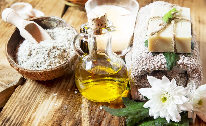 Olive Oil Spa Therapy stock image. Image of leaf, health - 50700869