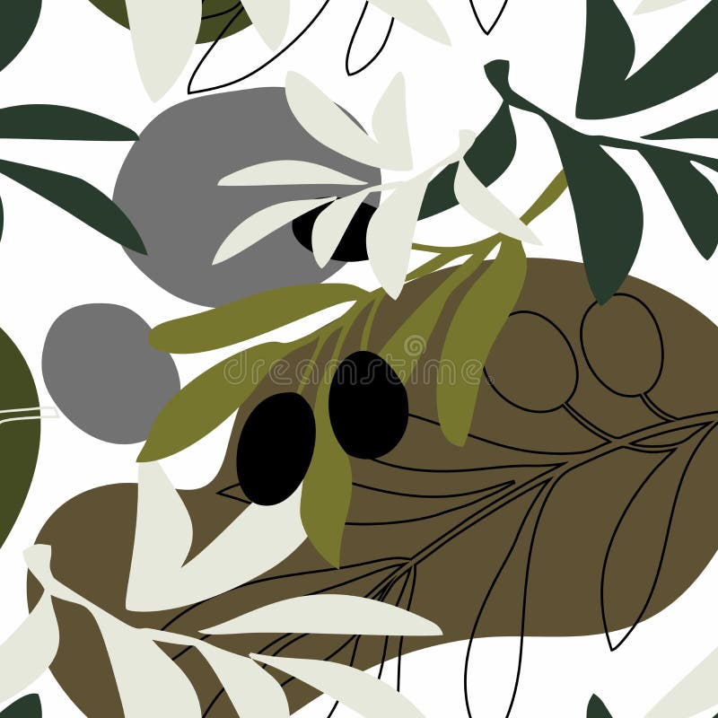 Olive Pattern stock vector. Illustration of font, banner - 264889775