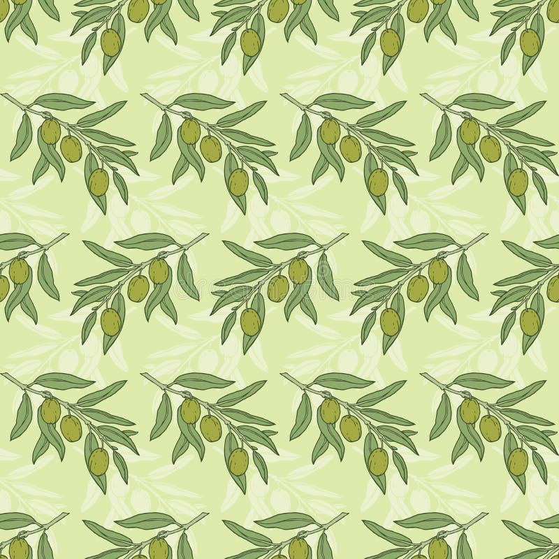 Olive pattern stock vector. Illustration of doodle, food - 37280927