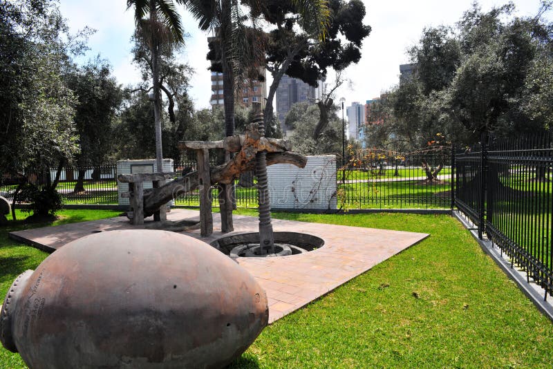 An Old Olive Press with Two Millstones with an Olive Grove (olives ...