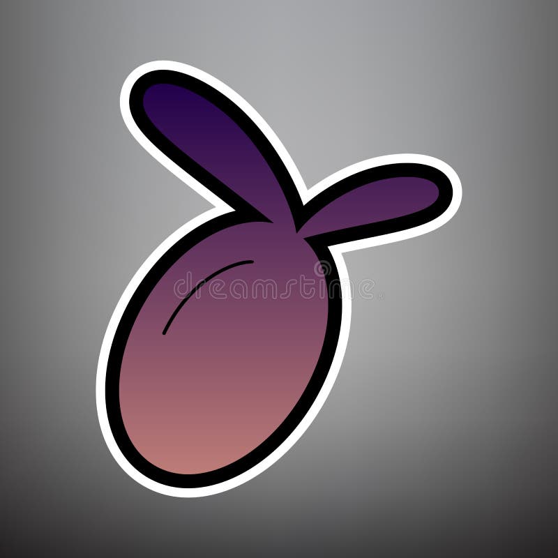 Olive Sign Illustration. Blue To Green Gradient Icon with Four Roughen ...