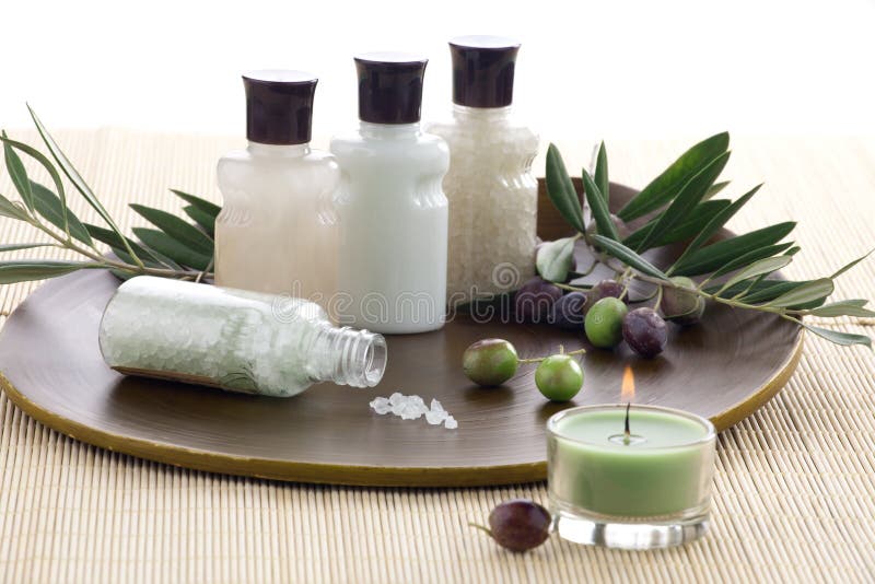 Olive Spa Set stock photo. Image of organic, aroma, relaxation - 22966136