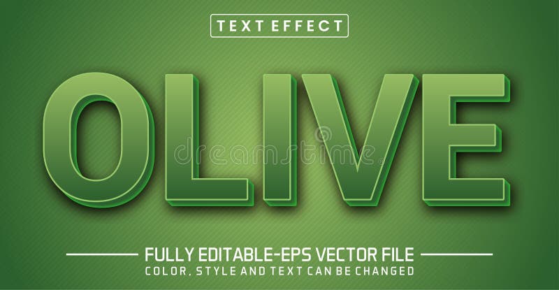 Olive Text Editable Style Effect Stock Vector - Illustration of shoot, modern: 326424093