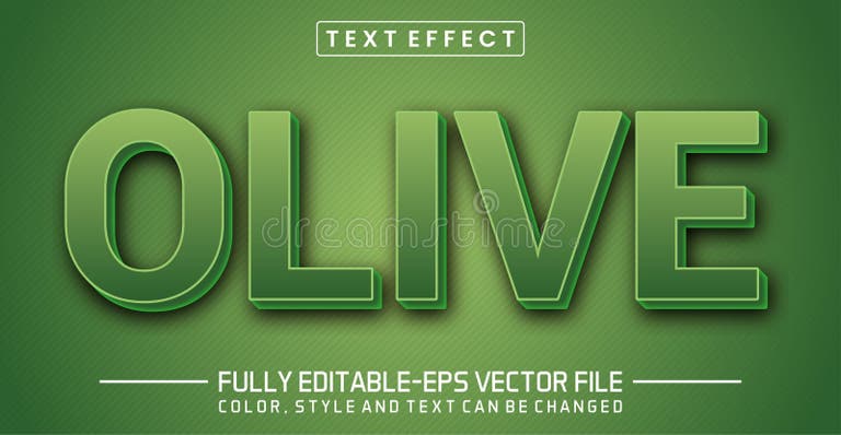 Olive Text Editable Style Effect Stock Vector - Illustration of shoot ...