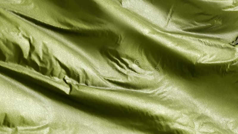 Olive Textile Fabric Slow Waving on the Wind Background. Solid Color ...