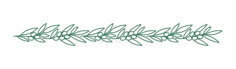 Olive Tree Branches Floral Ornament. Line Pattern Background. Editable ...