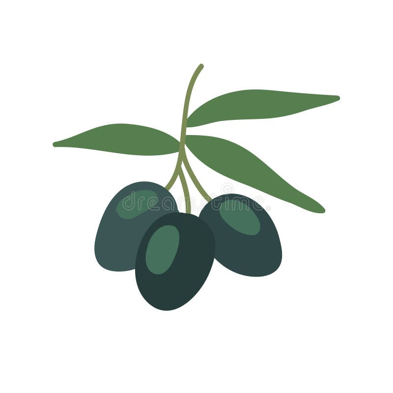 Olive Tree Doodle Icon, Vector Illustration Stock Illustration ...