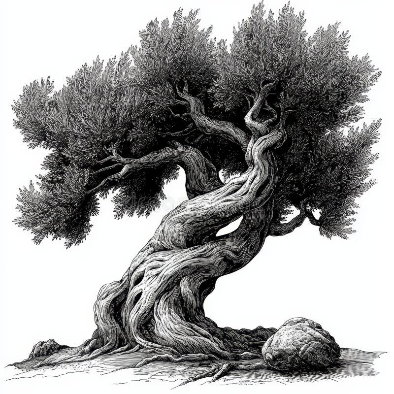 An Olive Tree Heavy with Ripe Olives Stands in a Tranquil Landscape ...