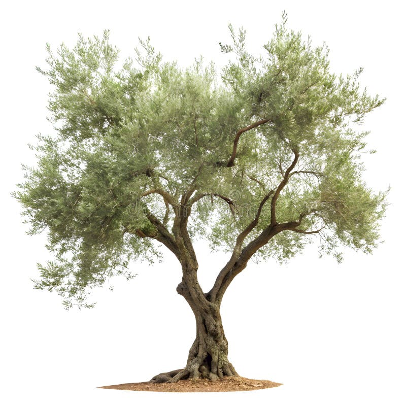 Olive Tree Isolated on White Stock Illustration - Illustration of ...