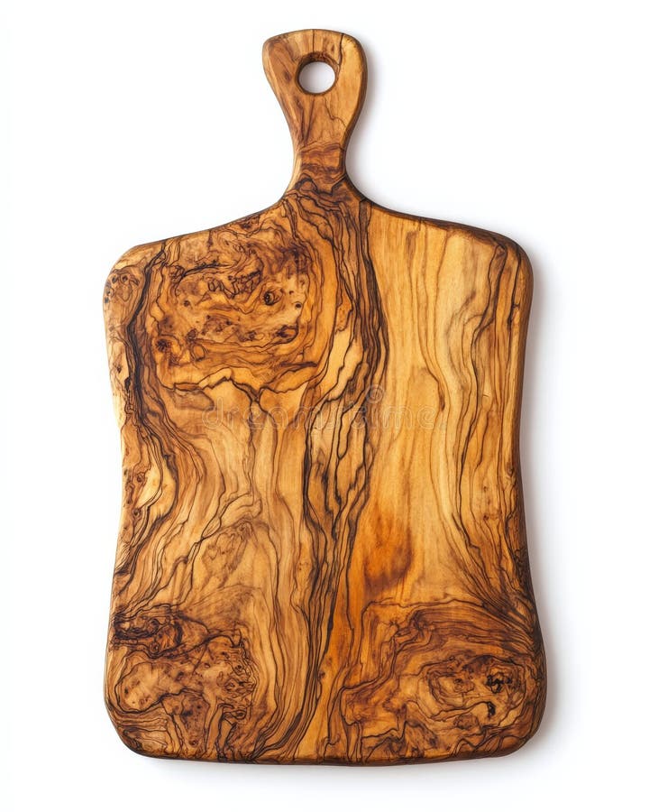 Olive Wood Cutting Board Isolated on White Background Stock ...