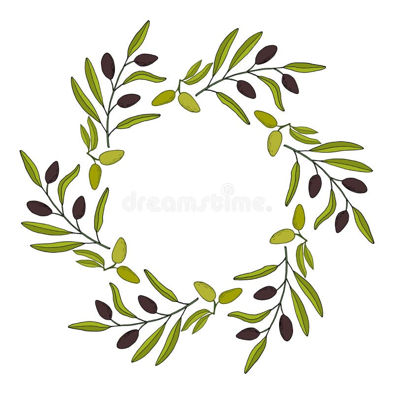Olive wreath stock vector. Illustration of retro, greece - 79625196