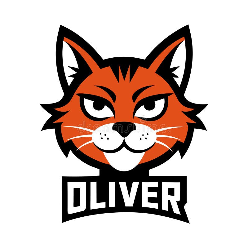 Oliver Cat Head Mascot Logo Stock Illustration - Illustration of ...