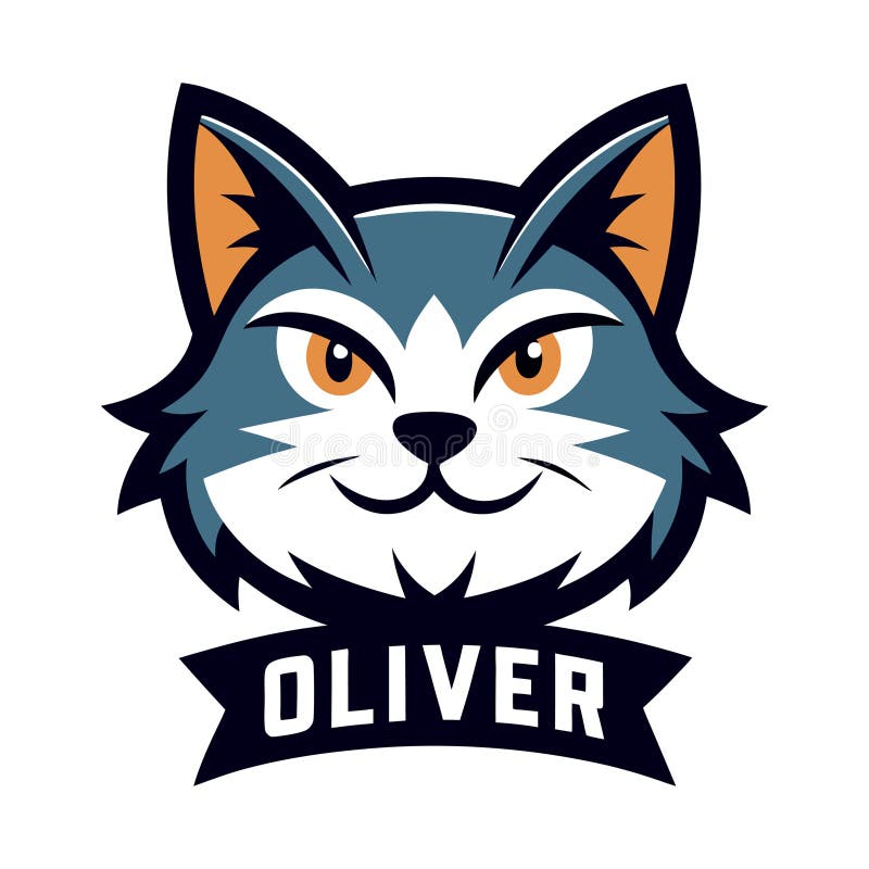 Oliver Cat Head Mascot Logo Stock Vector - Illustration of danger, lucy ...