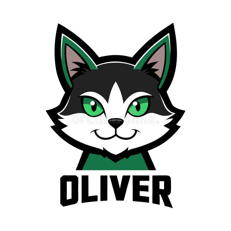 Oliver Cat Head Mascot Logo Stock Vector - Illustration of animal, head ...