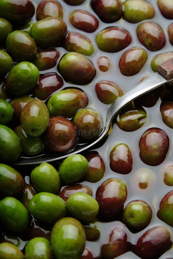 Olives stock image. Image of cooking, green, olives, spoon - 858215
