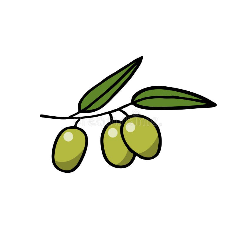 Olive Tree Doodle Icon, Vector Illustration Stock Illustration ...