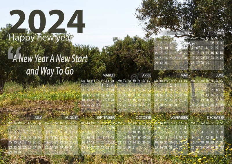 Blue Reeds Vase with 2024 Year Calendar Stock Image - Image of calendar ...