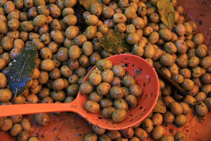 Olives at a French market stock photo. Image of health - 38171458