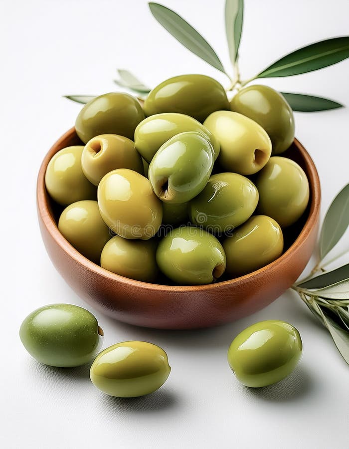 Olives Fruit, Peeled or Cut on a Natural White Stock Photo - Image of ...