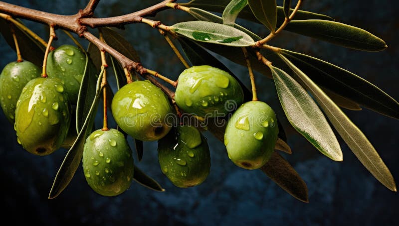 Olives on Green Tree Backgrounds Stock Photo - Image of background ...