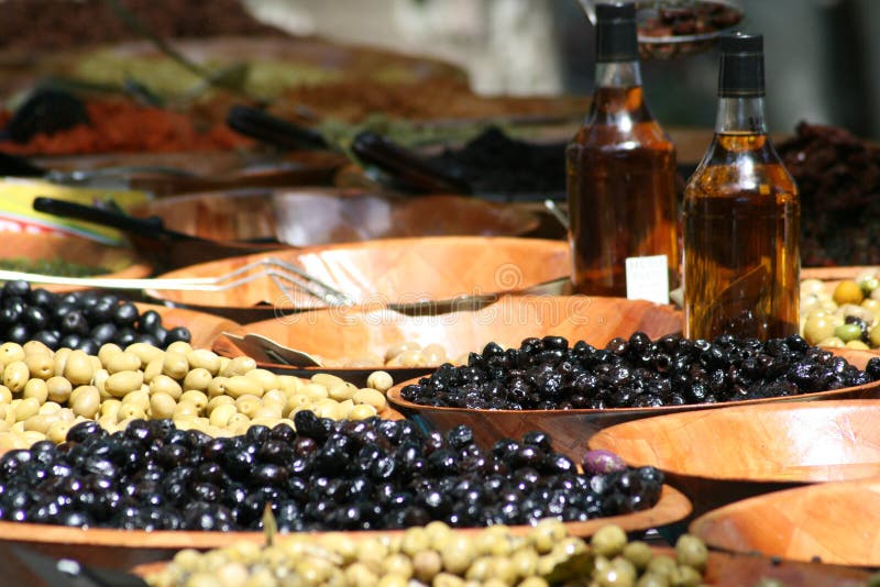 Olives on market stall stock image. Image of ingredients - 5989435