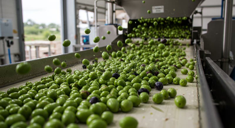 Olives in Motion Harvesting and Processing Fresh Produce on Conveyor ...