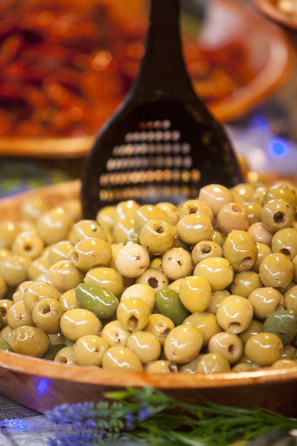 Olives on open food market stock image. Image of fresh - 107425045