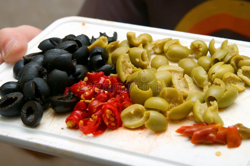 Olives and Pepper stock photo. Image of black, tasty - 11544314